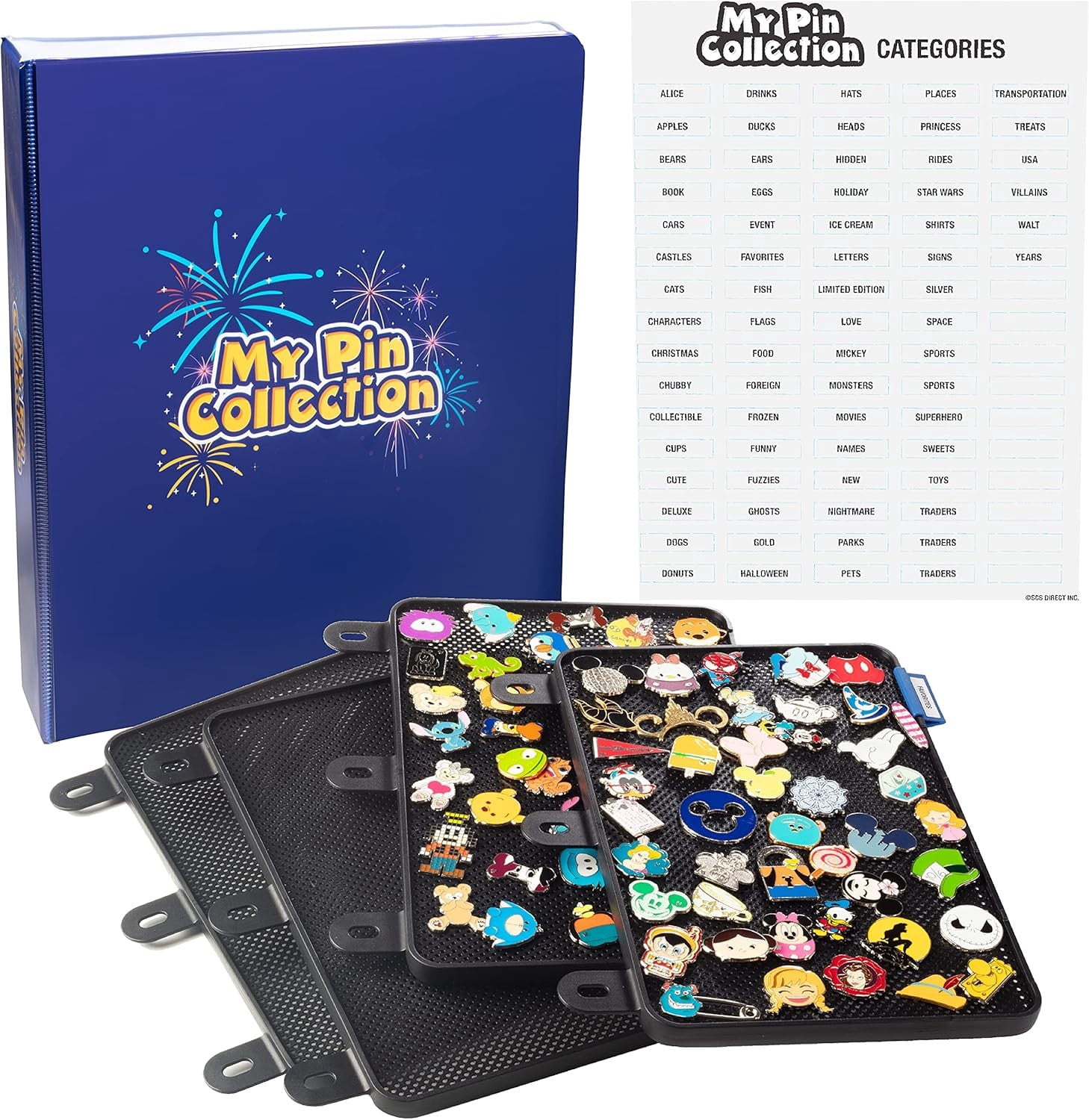 SCS Direct My Pin Collection 3-Ring Album Binders - With Organizational ...