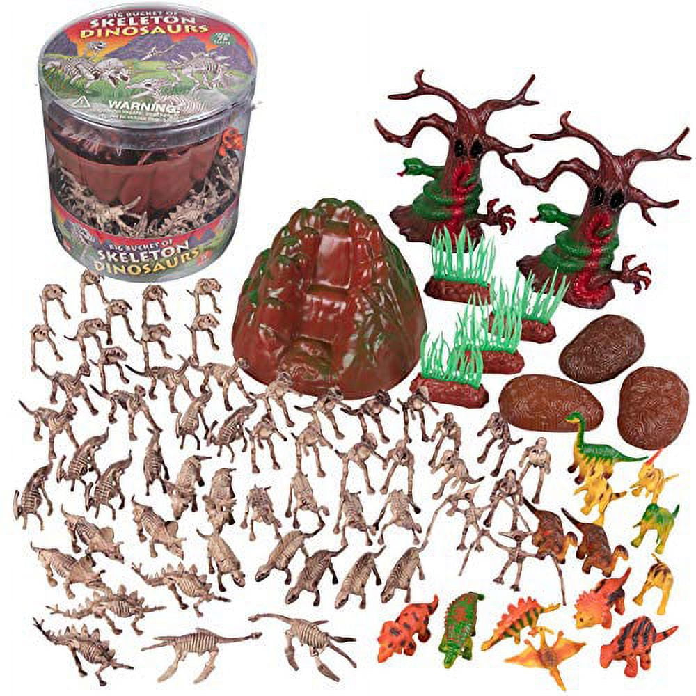 SCS Direct Skeleton Dinosaur Toys Action Figures- 75 Pieces, 25 Unique ...