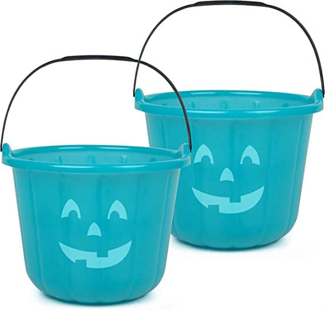 SCS Direct Teal Pumpkin Halloween Trick or Treat Bucket 8.5 in (2 Pack ...