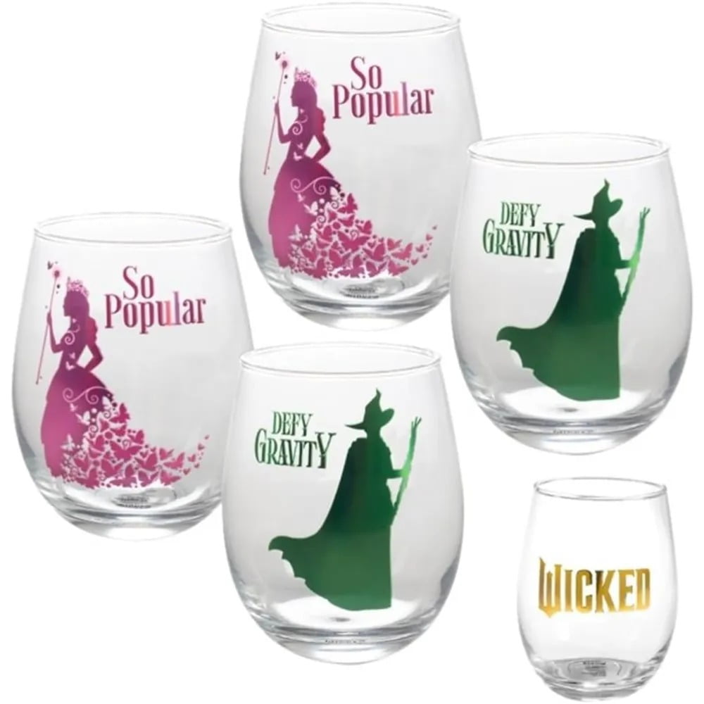 SCS Direct Wicked For Good Stemless Wine Glasses Set of 4, 18oz ...