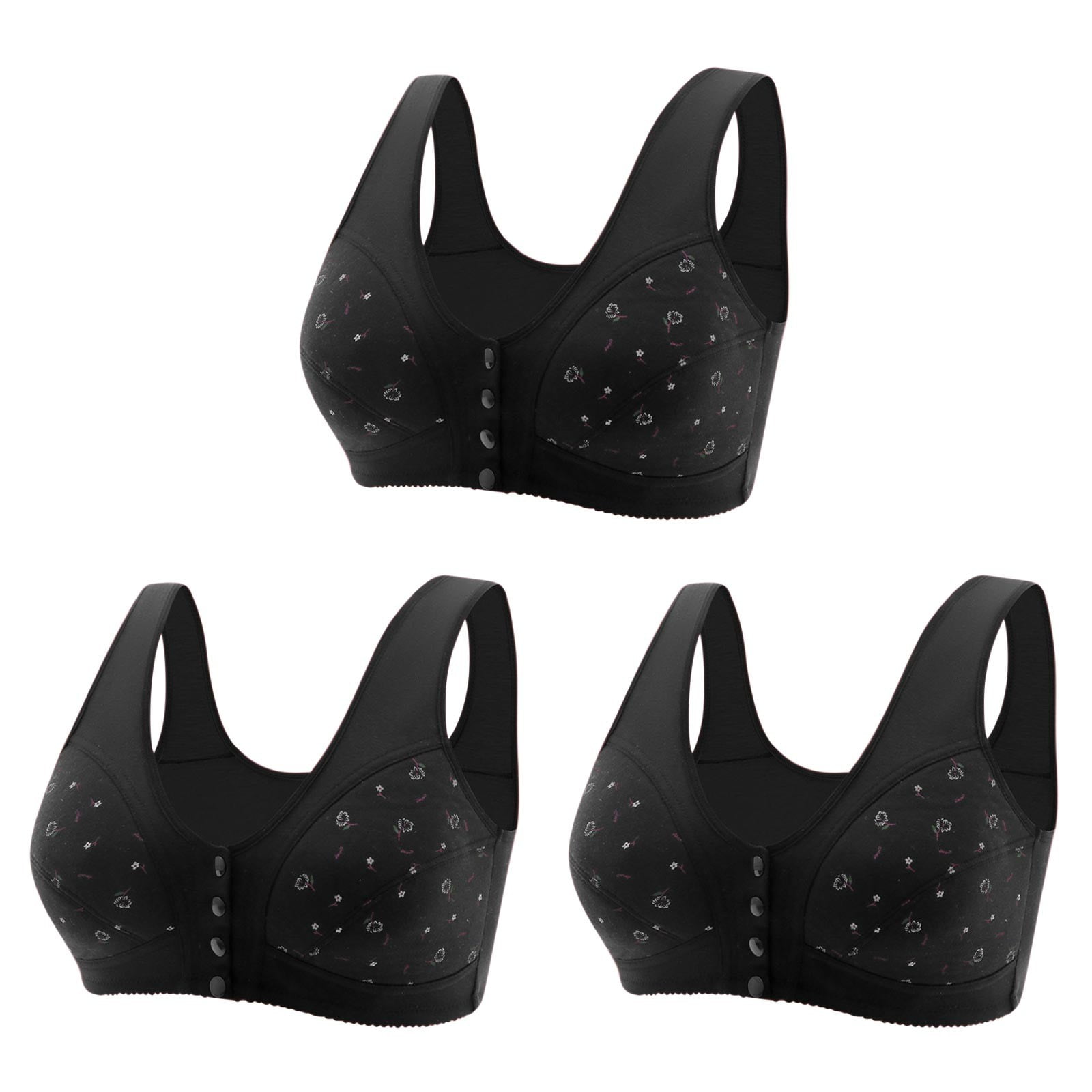 SCSAlgin 3 PC Bra for Seniors Front Closure Bras for Older Women ...