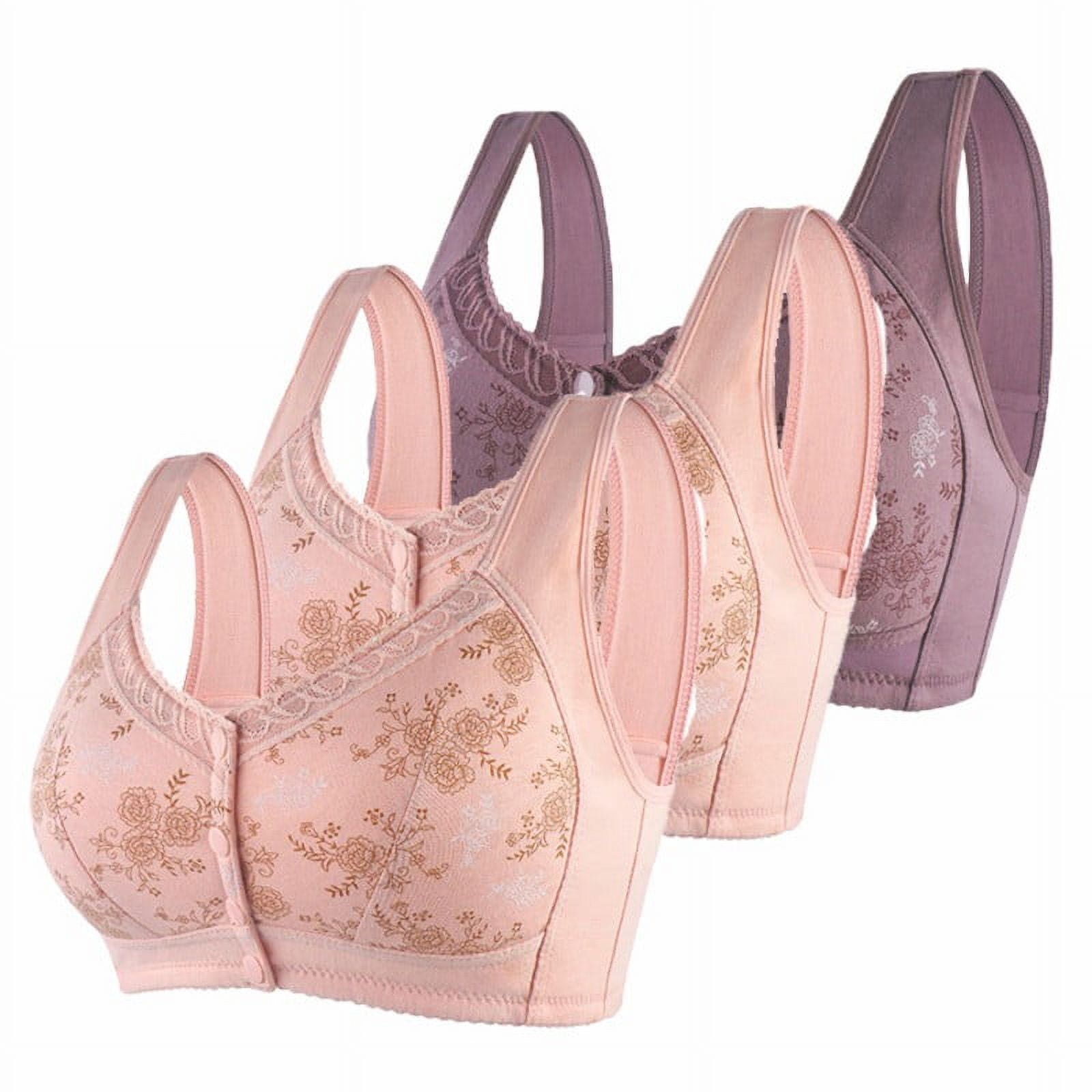 Scsalgin 3 Pc Daisy Bras For Older Women 2024 Comfy Convenient Front