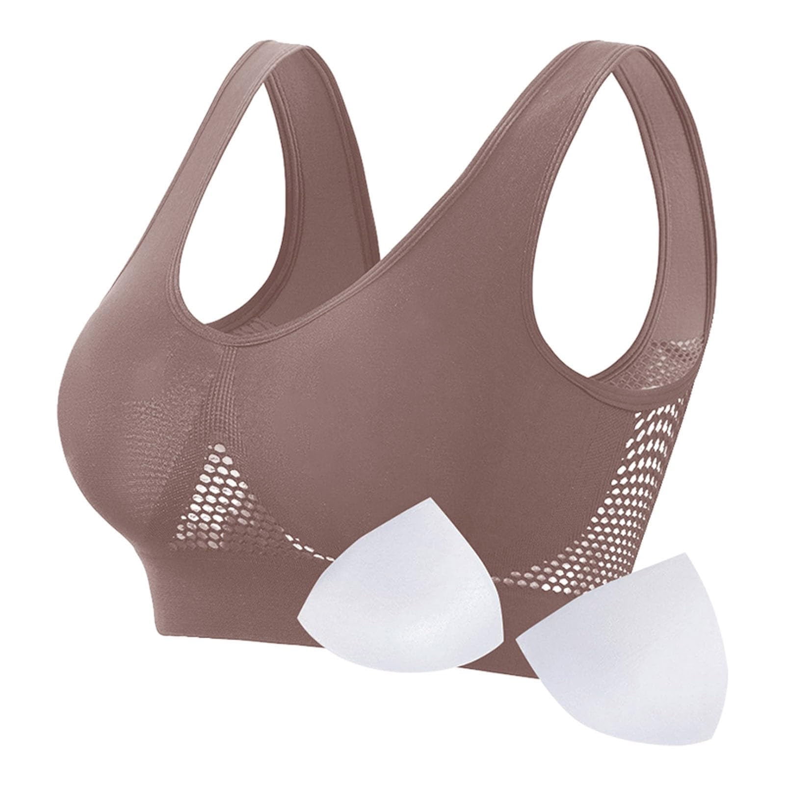 SCSAlgin Breathable Sports Padding Bras for Women no Underwire Wireless ...