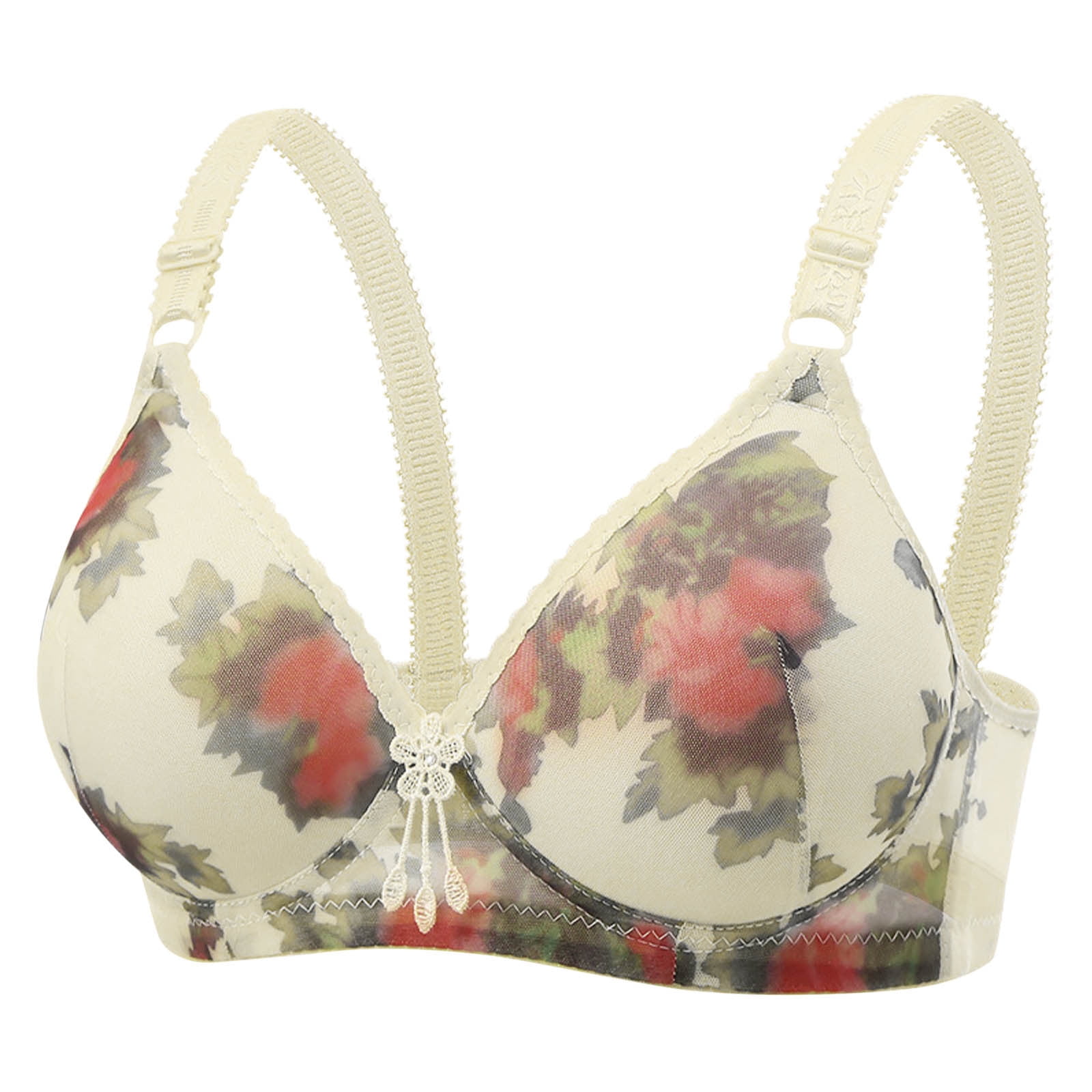 SCSAlgin Woman's Printing Back Buckle Thin Style Ventilate Bra Without ...