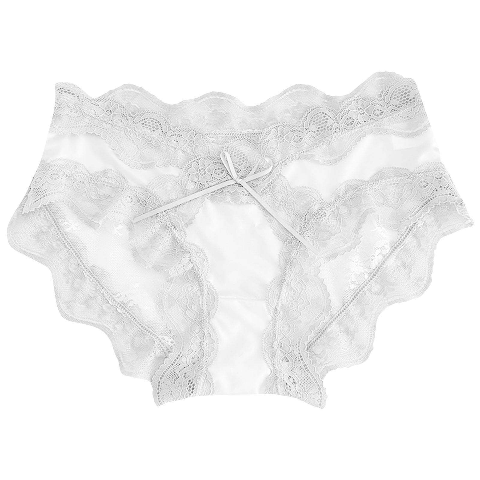 SCSAlgin Women's Silk Satin Panties Lace Brief Sexy Undies Breathable ...