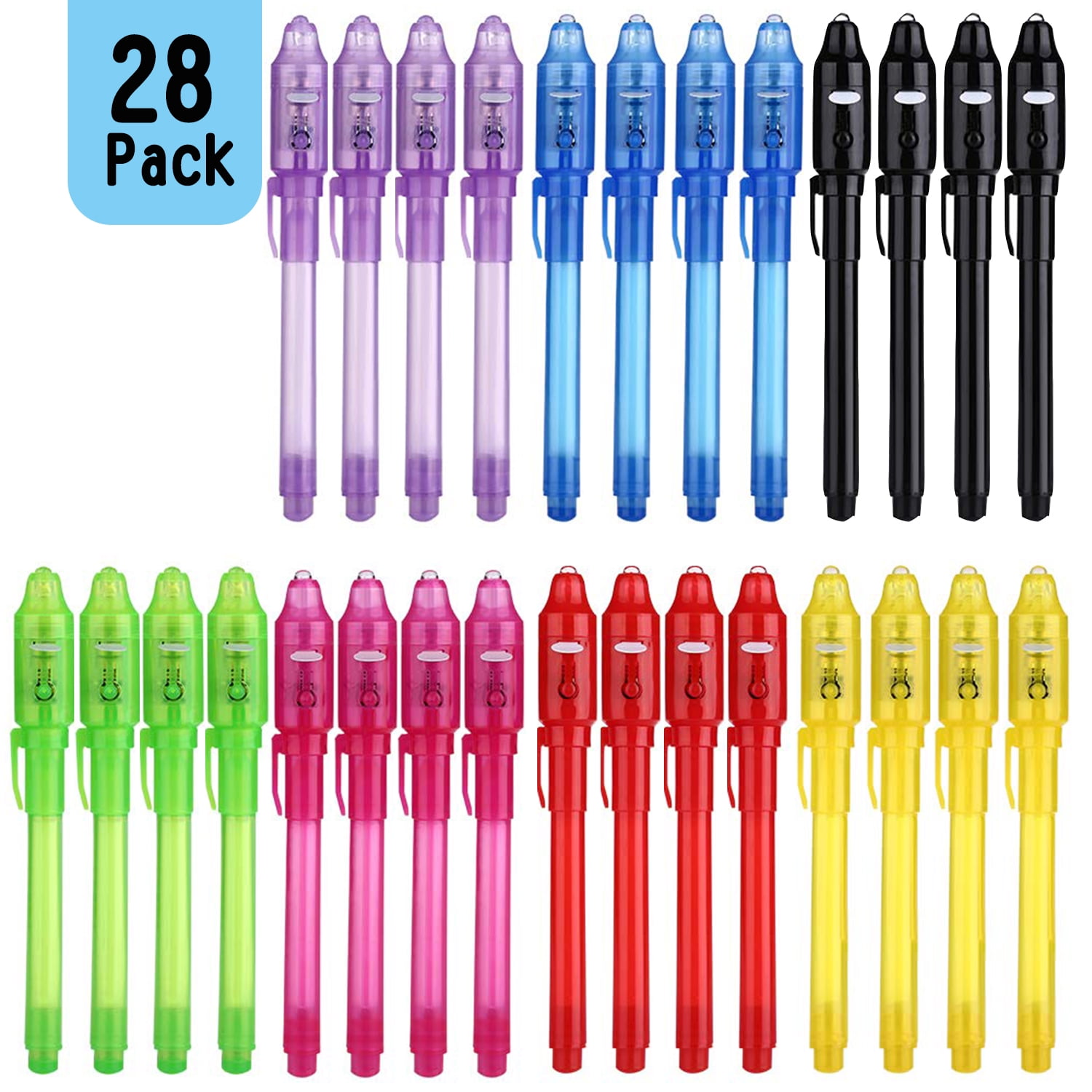 SCStyle Invisible Ink Pen 28Pcs Latest Spy Pen with UV Light Magic Spy ...