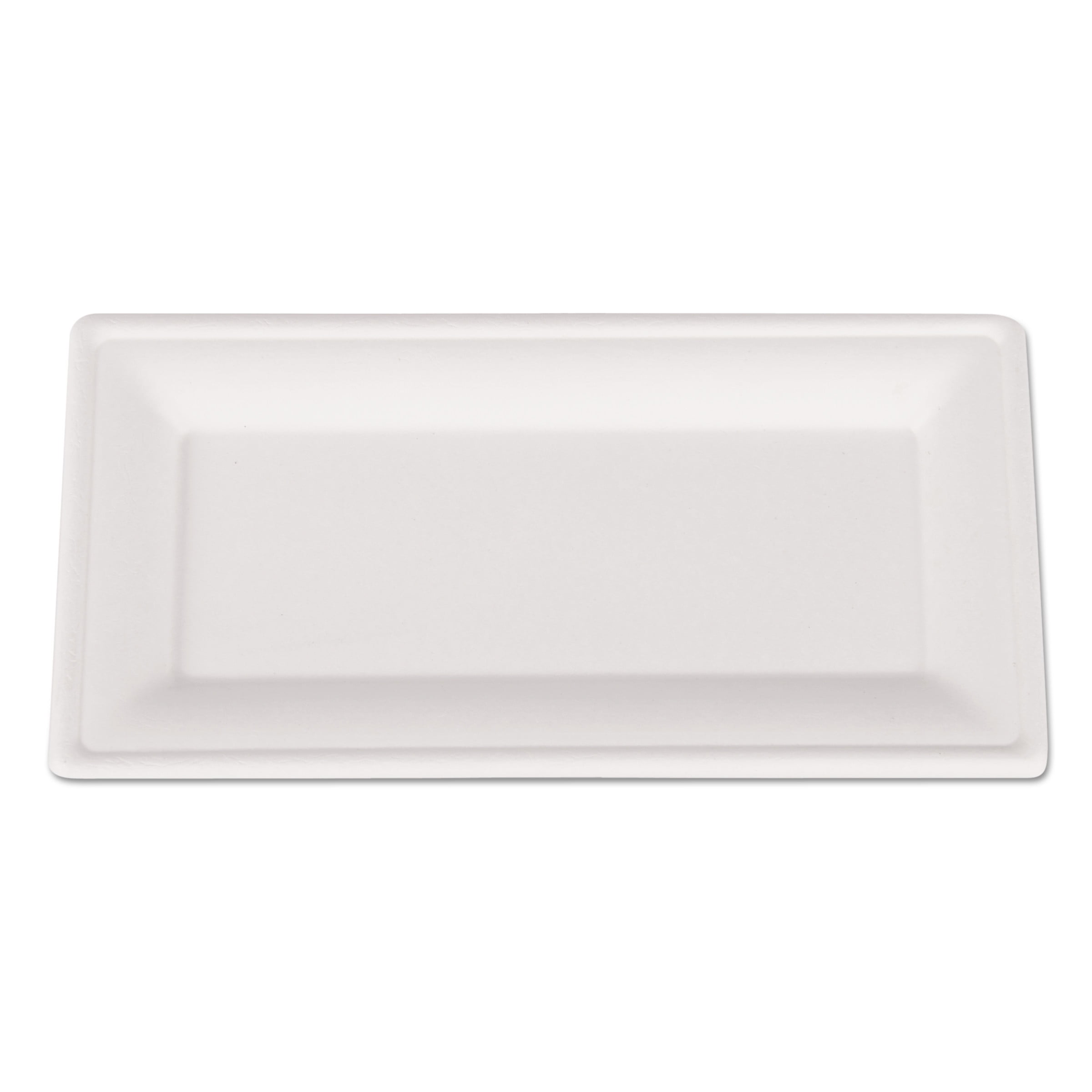 SCT ChampWare Molded Fiber Tableware Rectangular Plates, White, 500 ...