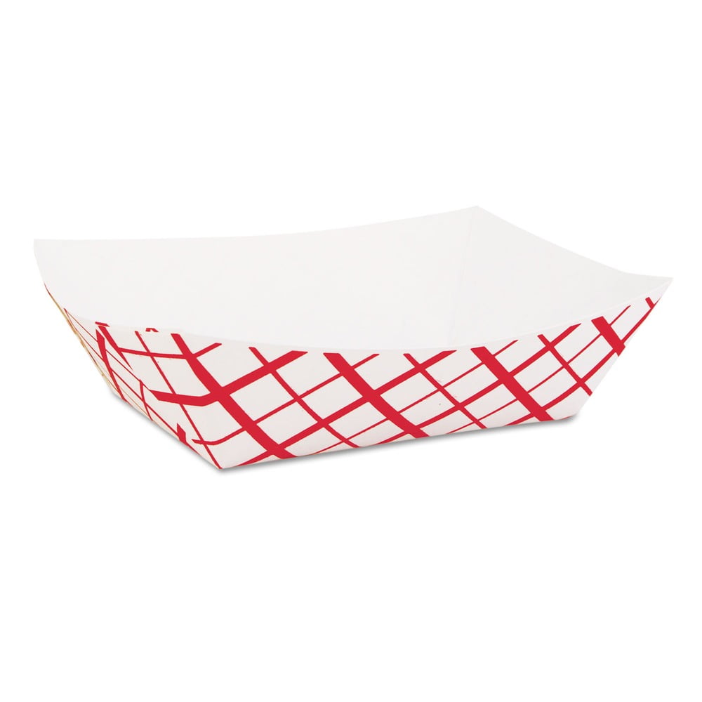 SCT Disposable Paper Food Baskets, 1 lbs Capacity, Red and White ...