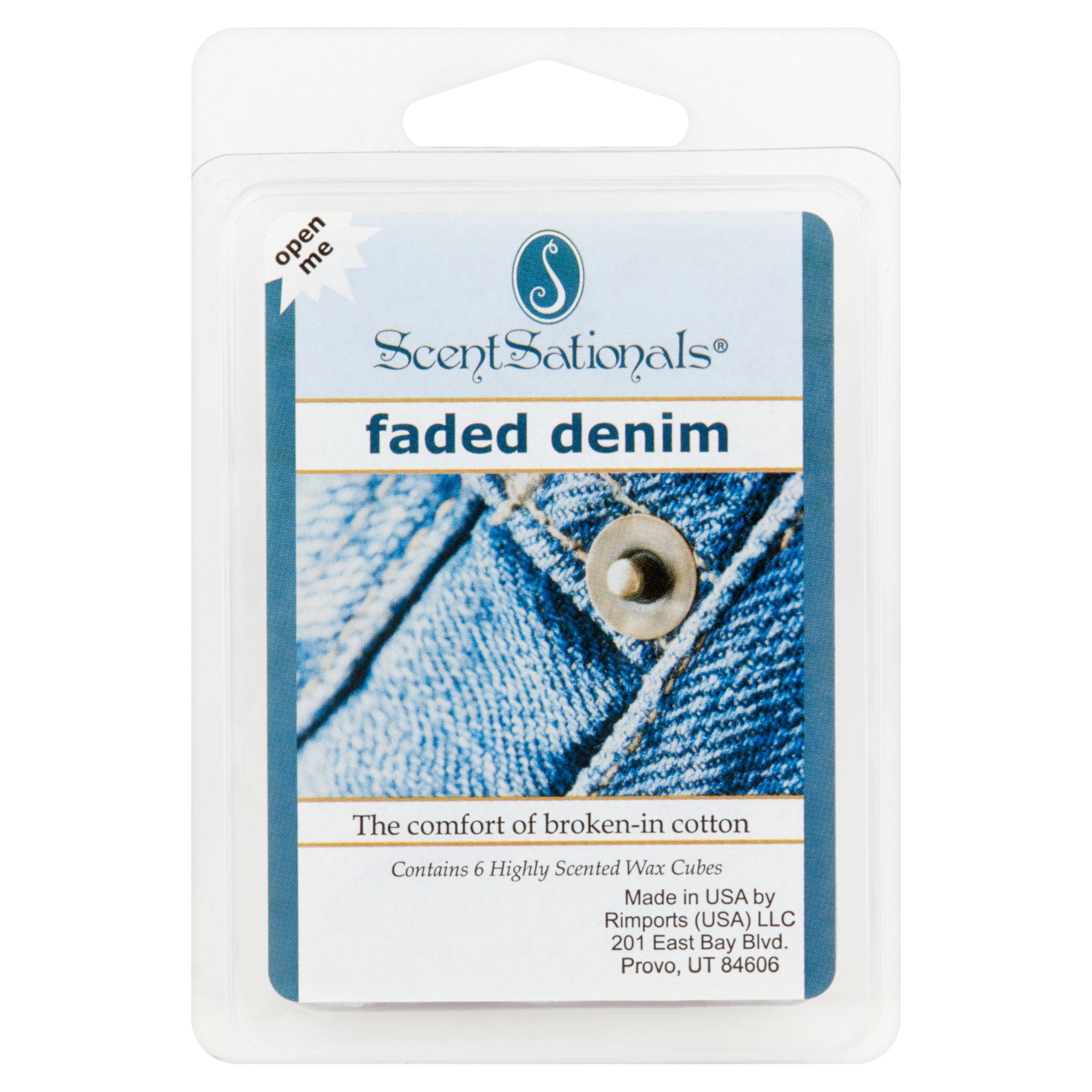 ScentSationals Faded Denim Scented Wax Melts - Aroma Fragrance, 6 Cubes ...