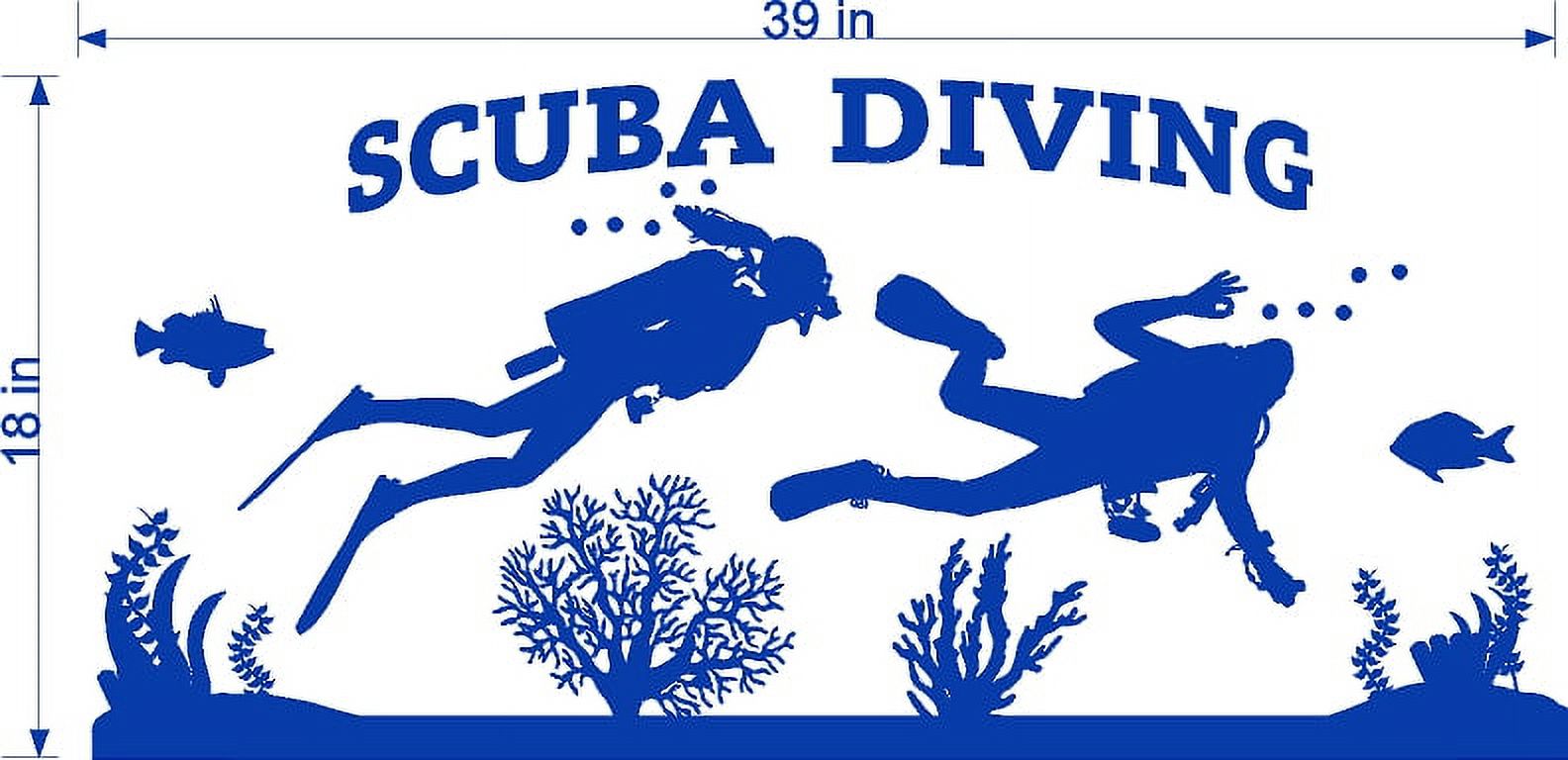SCUBA DIVING VINYL WALL DECAL (YOU CHOOSE SIZE AND COLOR!) - Walmart.com