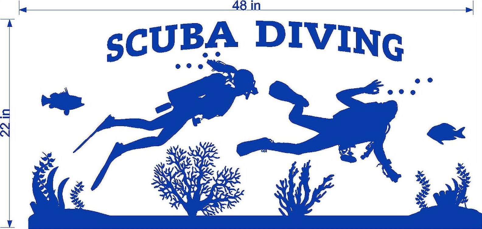 SCUBA DIVING VINYL WALL DECAL (YOU CHOOSE SIZE AND COLOR!) - Walmart.com
