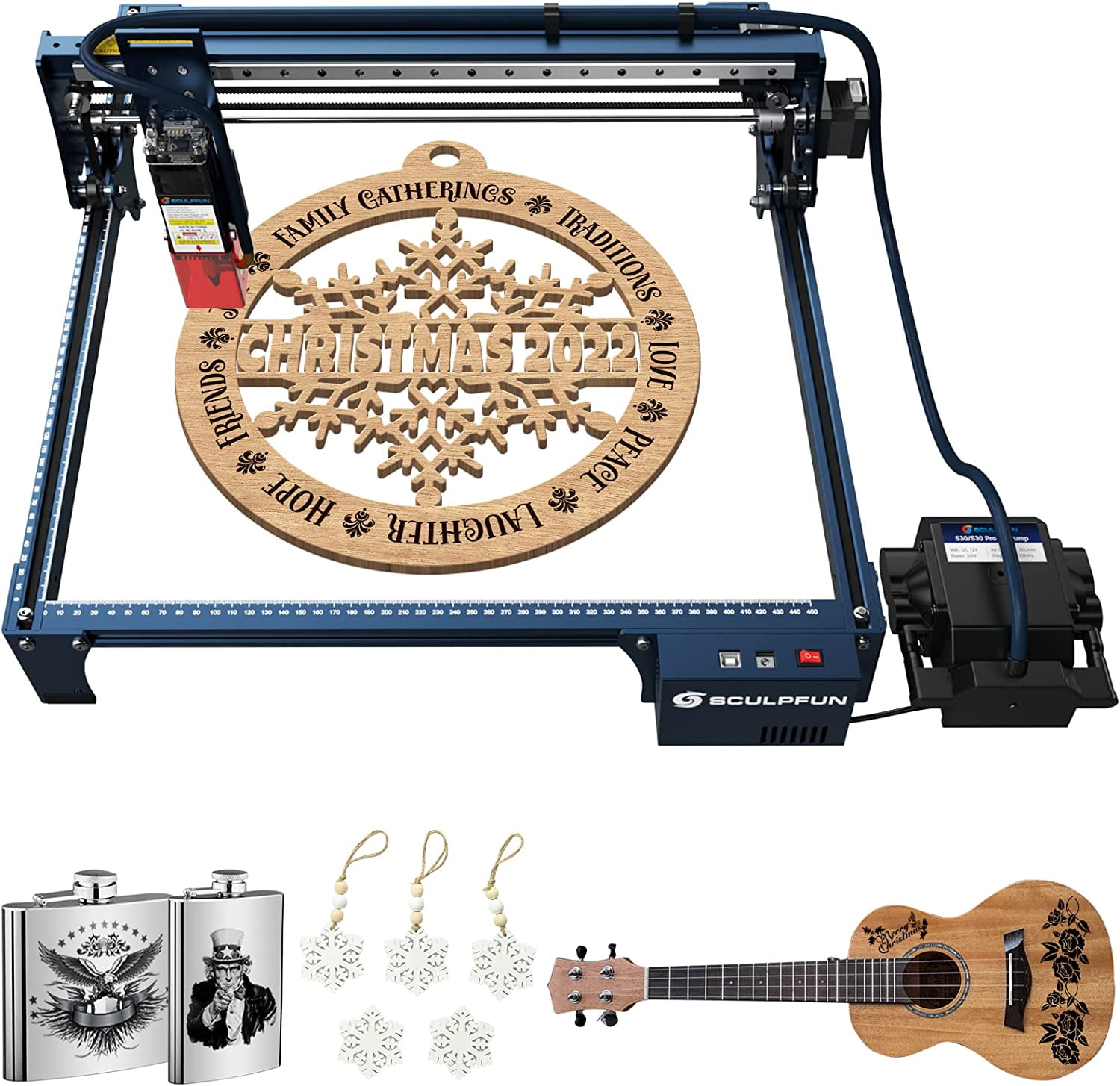 SCULPFUN S30 La/ser Engraver with Air Assist System (Pump & Nozzle ...