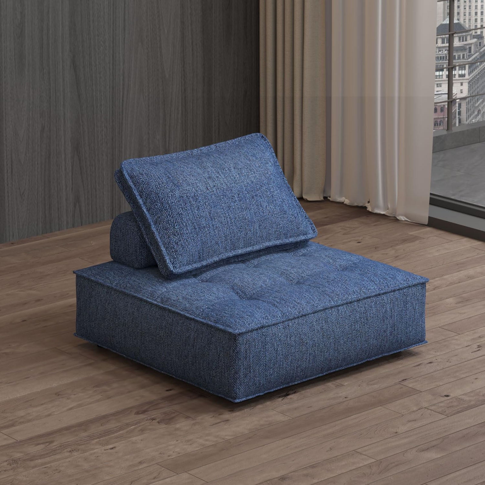 SCUQI Convertible Sectional Sofa Couch Modern Linen Fabric Square Couch ...