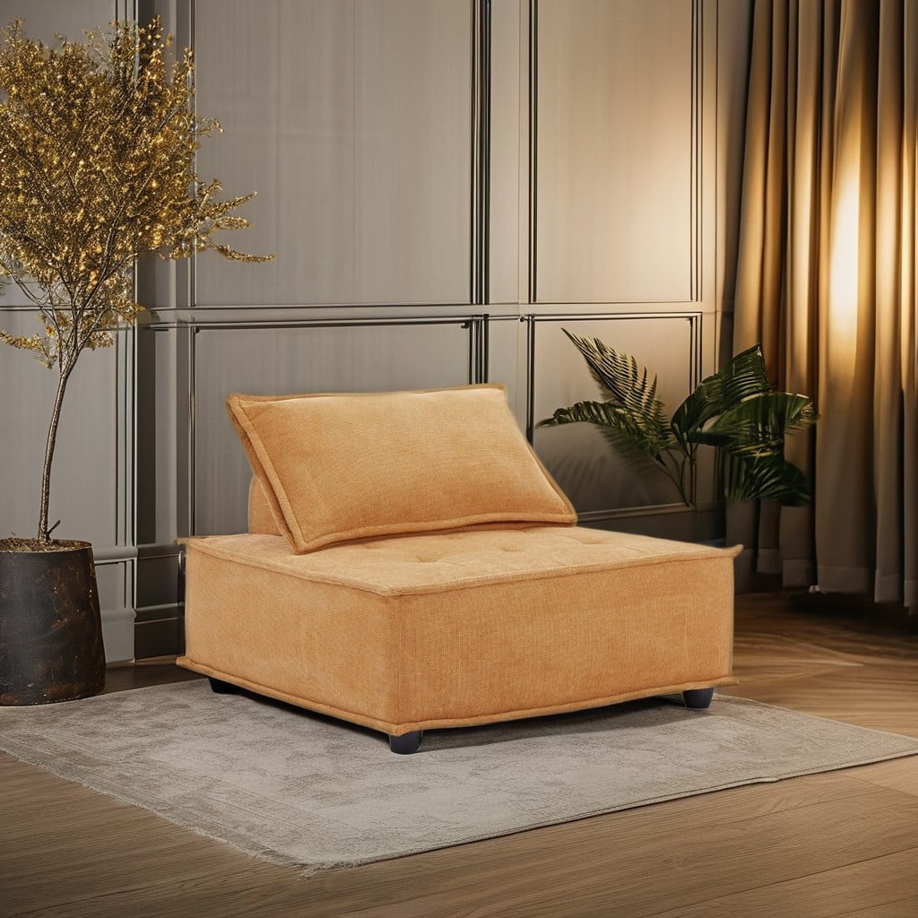 SCUQI Convertible Sectional Sofa Couch Modern Linen Fabric Square Couch ...