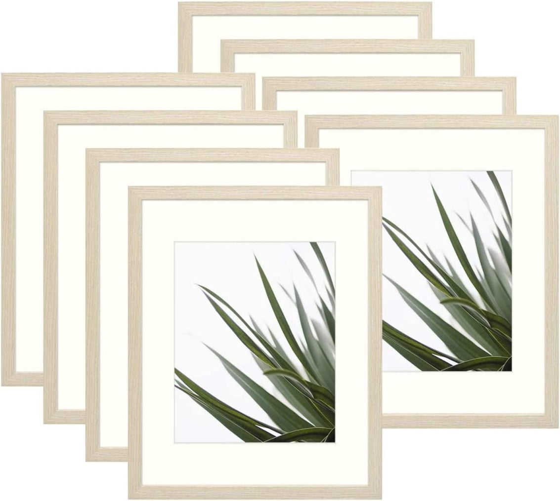 SCXP, 11x14 Frame with Ivory Mat for 8x10 Pictures, Wood Finish Style ...