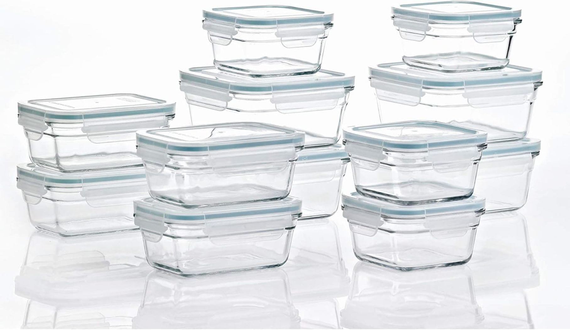 SCXP 24 Piece Oven Microwave Safe Glass Food Storage Containers Set w ...
