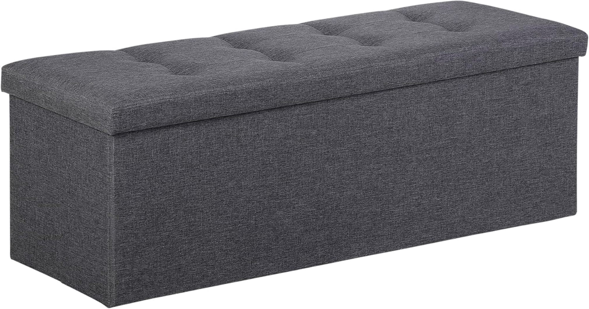 SCXP 43Inches Storage Ottoman Bench, Folding Footrest Padded Seat ...