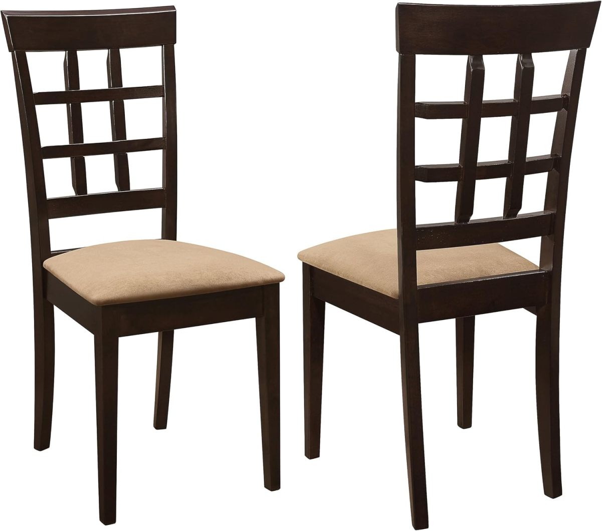 SCXP - Gabriel - Wood & Fabric - Armless Dining Chairs with Checkered ...