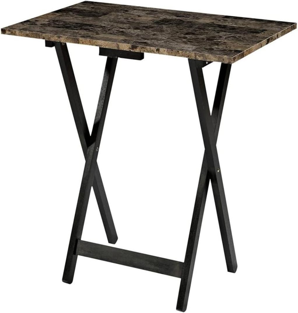 SCXP Home Decor Tray Table Set, Faux Marble, Brown - Walmart.com