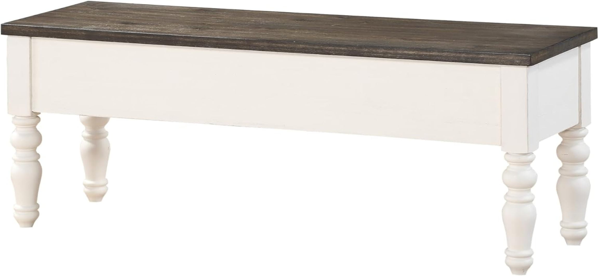 SCXP Joanna Storage Bench Dining, Two-Tone Ivory and Charcoal ...