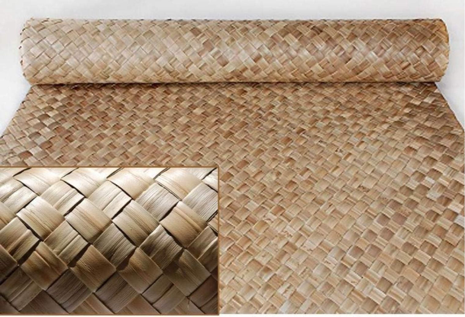 SCXP Lauhala Natural Weave Matting Roll Commercial Grade-Tiki Bar Wall ...