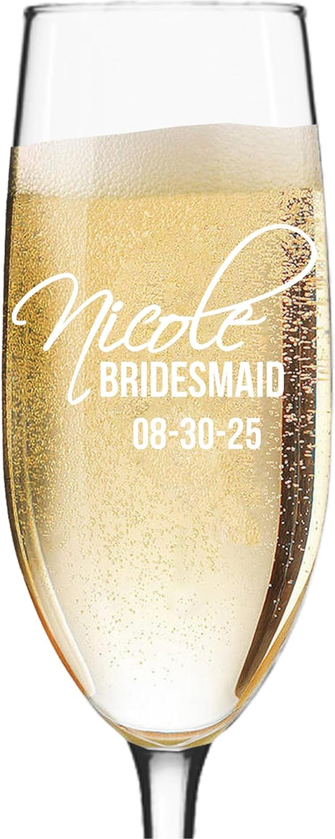 SCXP, Personalized Champagne Flute Glass - Bridesmaid Wedding Toasting ...