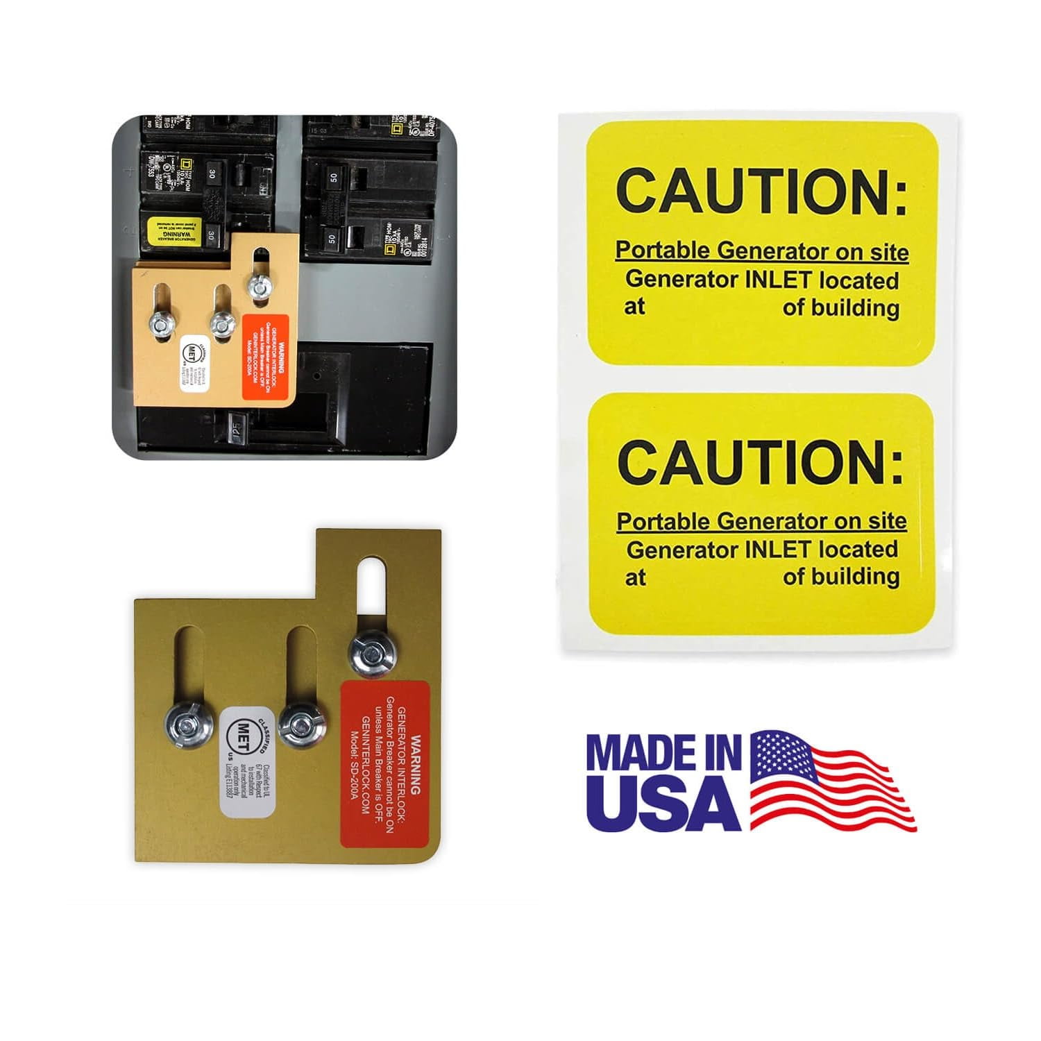 SD-200AU Square D Generator Interlock Kit Homeline & QO 150 or 200 amp ...