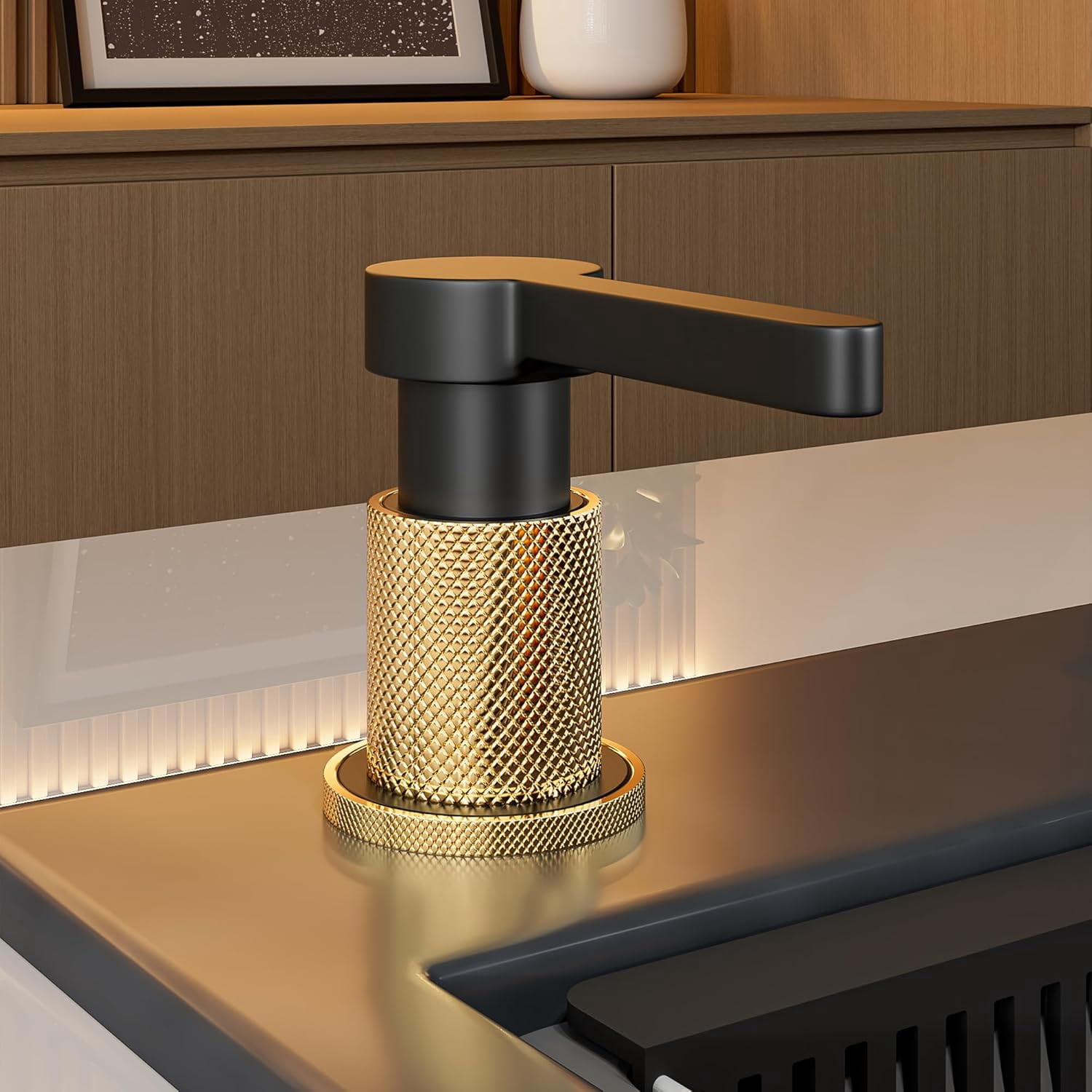 SD-80 All Brass Sink Soap Dispenser for Kitchen Sink Copper Pump Built ...