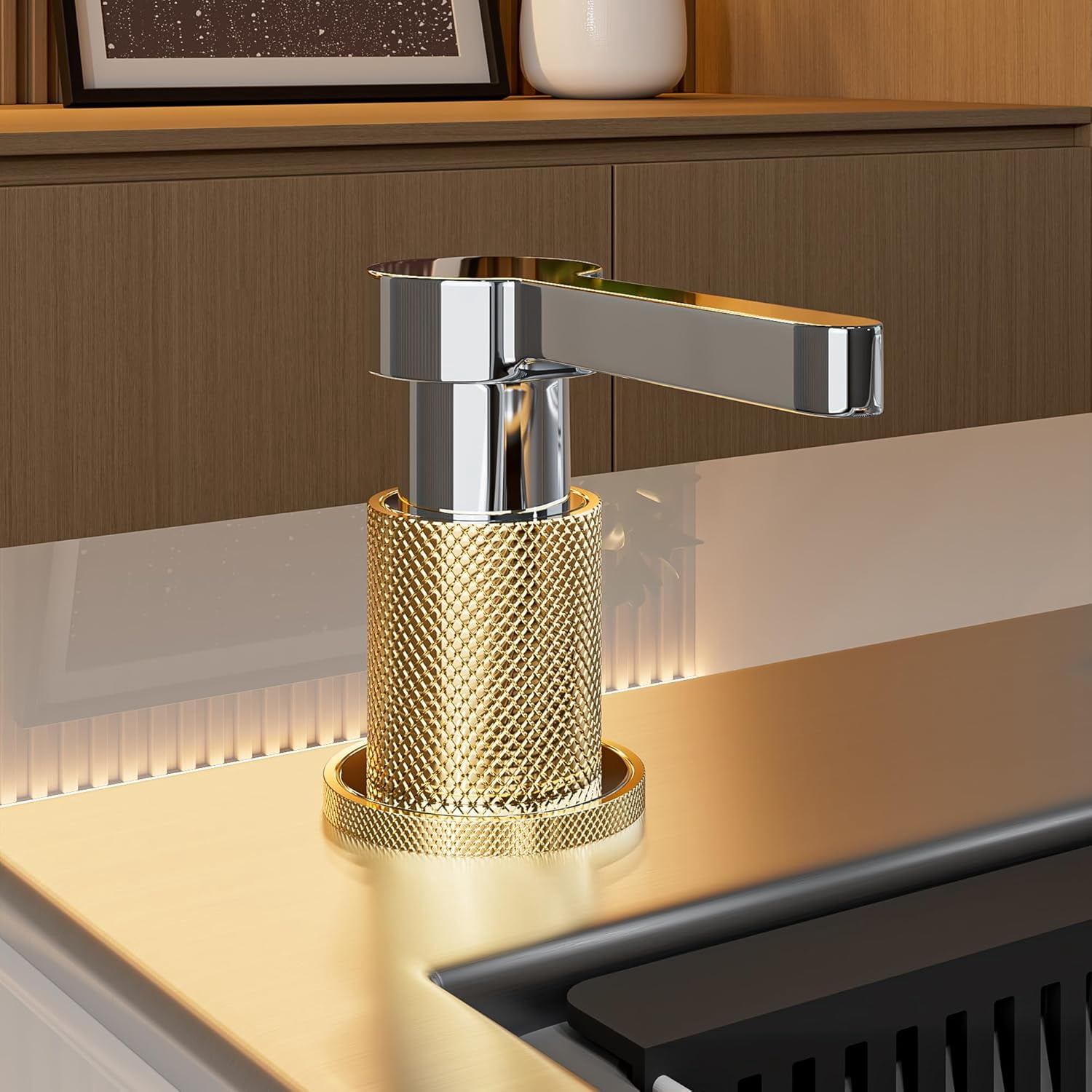 SD-80 All Brass Sink Soap Dispenser for Kitchen Sink Copper Pump Built ...