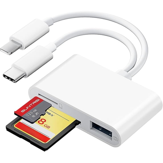 SD Card Reader for Camera with C, Dual Card Slot 3.0 Memory Card Reader ...