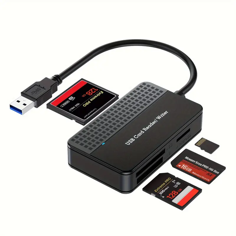 SD Card Reader, Memory Card Reader 4 in 1 USB 3.0 Adapter Read SD MS CF ...