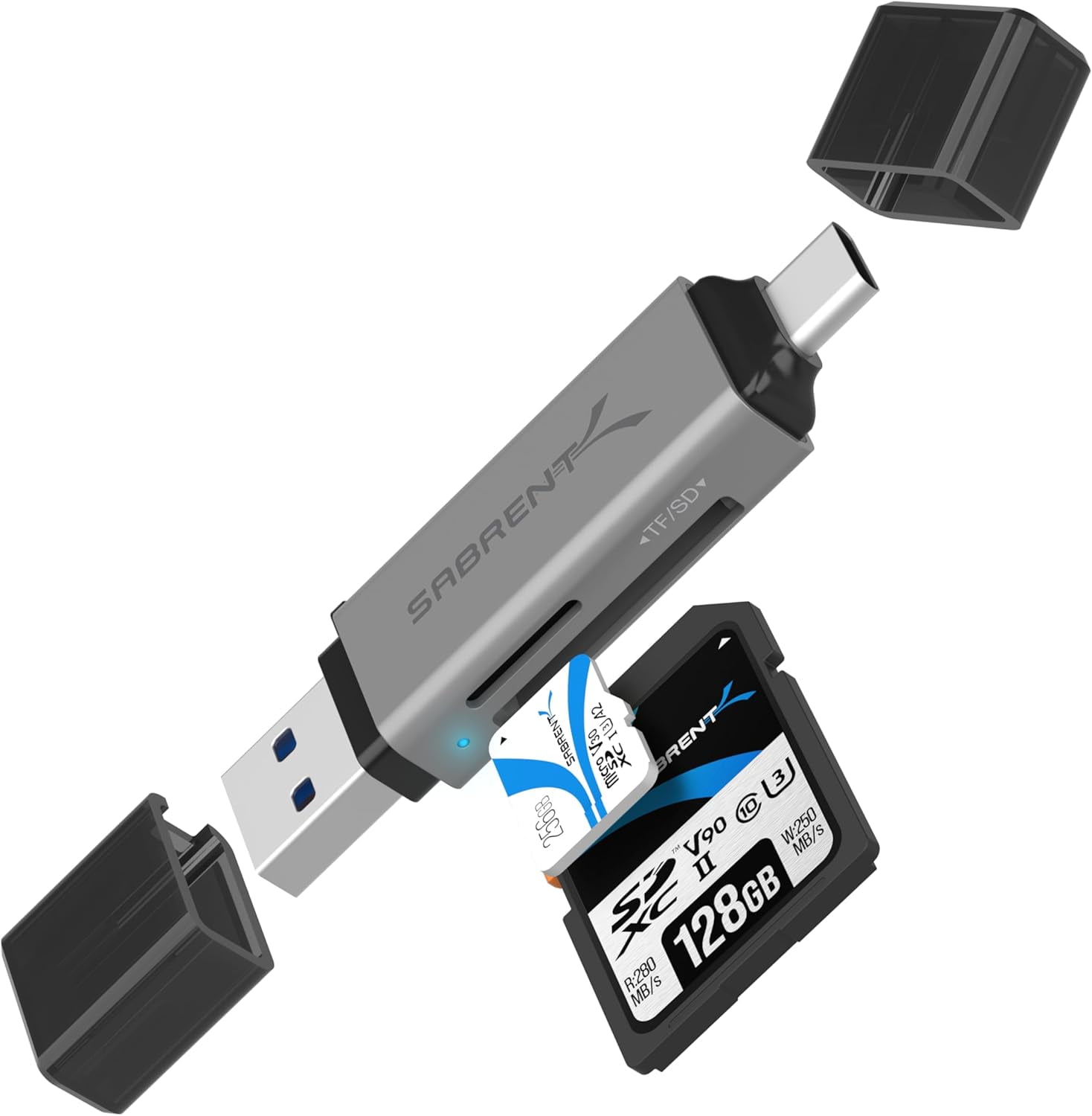SD Card Reader USB C & A, Micro Reader, 3.0 Dual Slot Memory Adapter ...