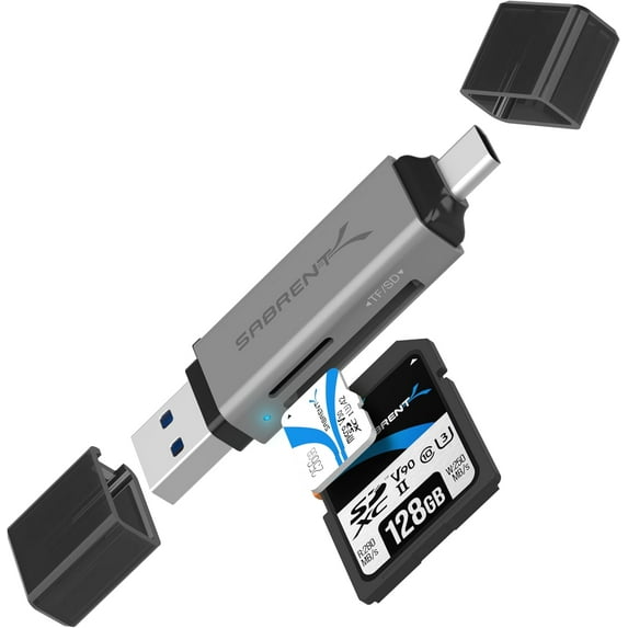 SD Card Reader USB C & A, Micro Reader, 3.0 Dual Slot Memory Adapter ...