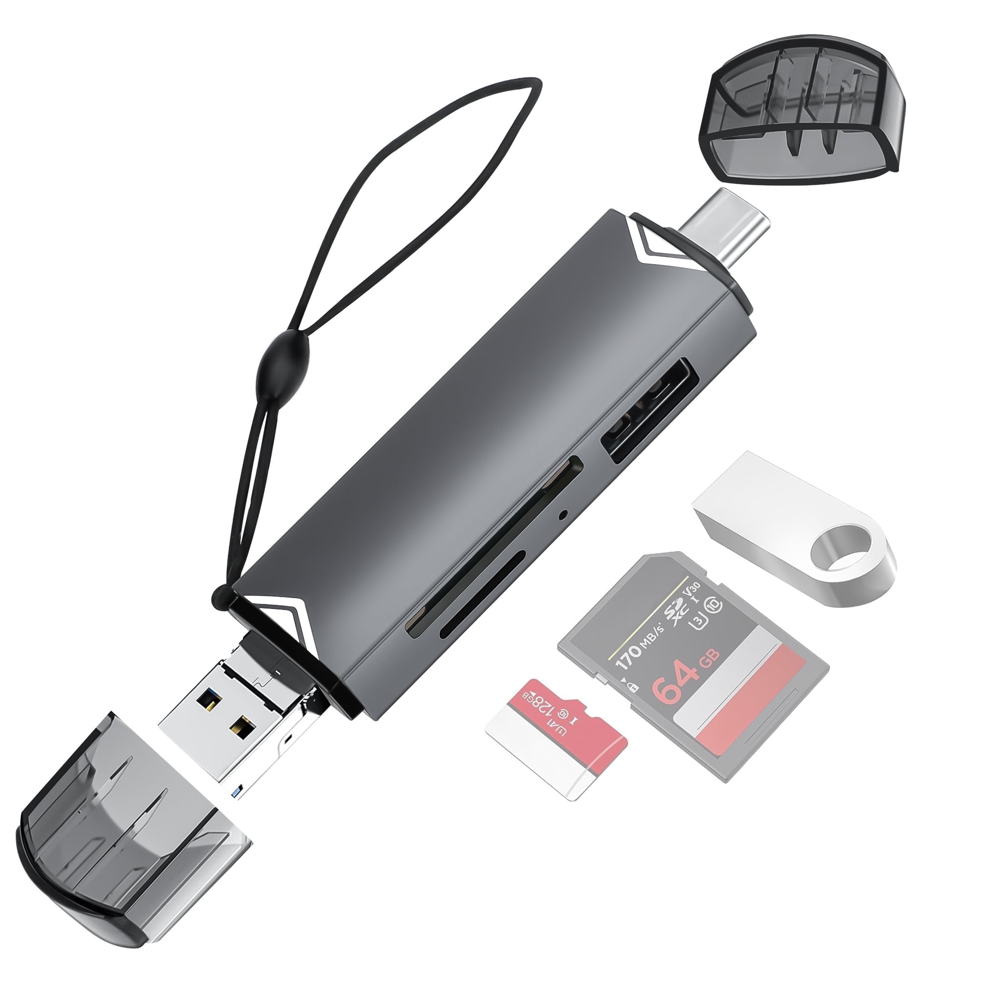 SD Card Reader USB C, DISEN 3 in 1 Memory Card Reader with Tri ...