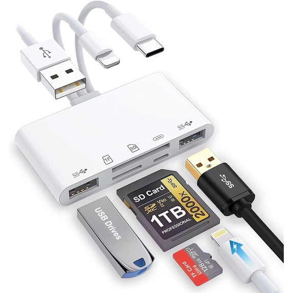 SD Card Reader for /, 5-in-1 Universal Memory Card Reader for SD/TF ...
