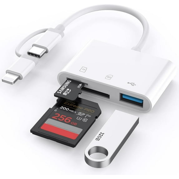SD Card Reader for , Built-in -C Dual Port SD Card with SD MicroSD 3 ...