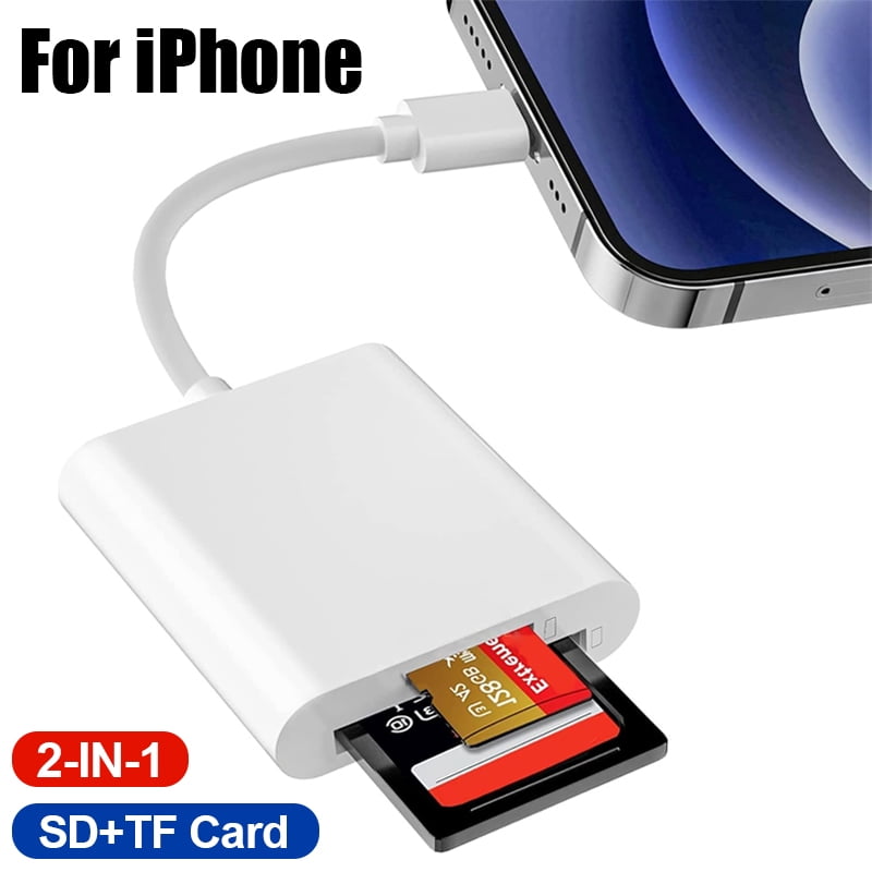 SD Card Reader for iPhone 14 13 12 11 15 Pro Max 3 in 1 Micro SD Memory ...