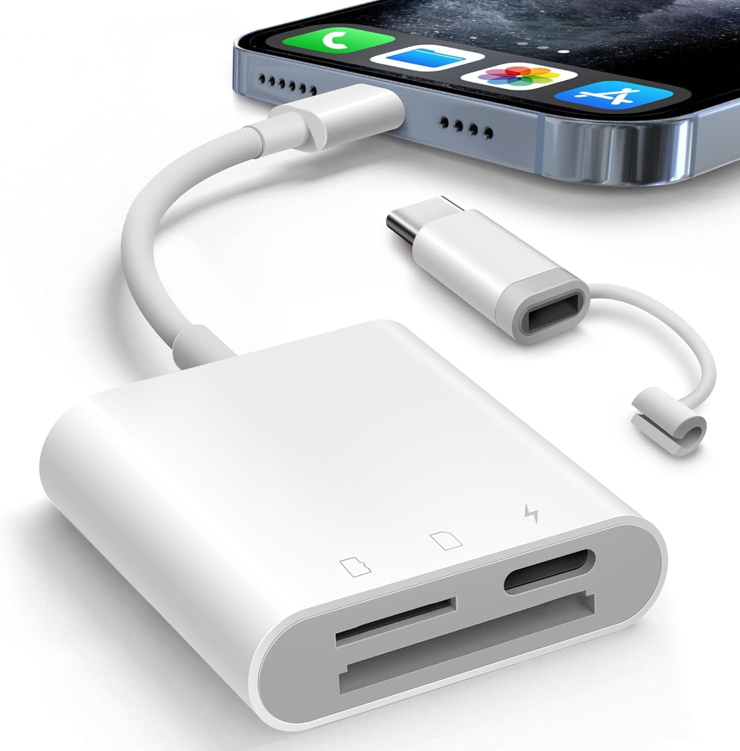 SD Card Reader for iPhone,Digital Trail Camera SD Card Viewer with Dual ...