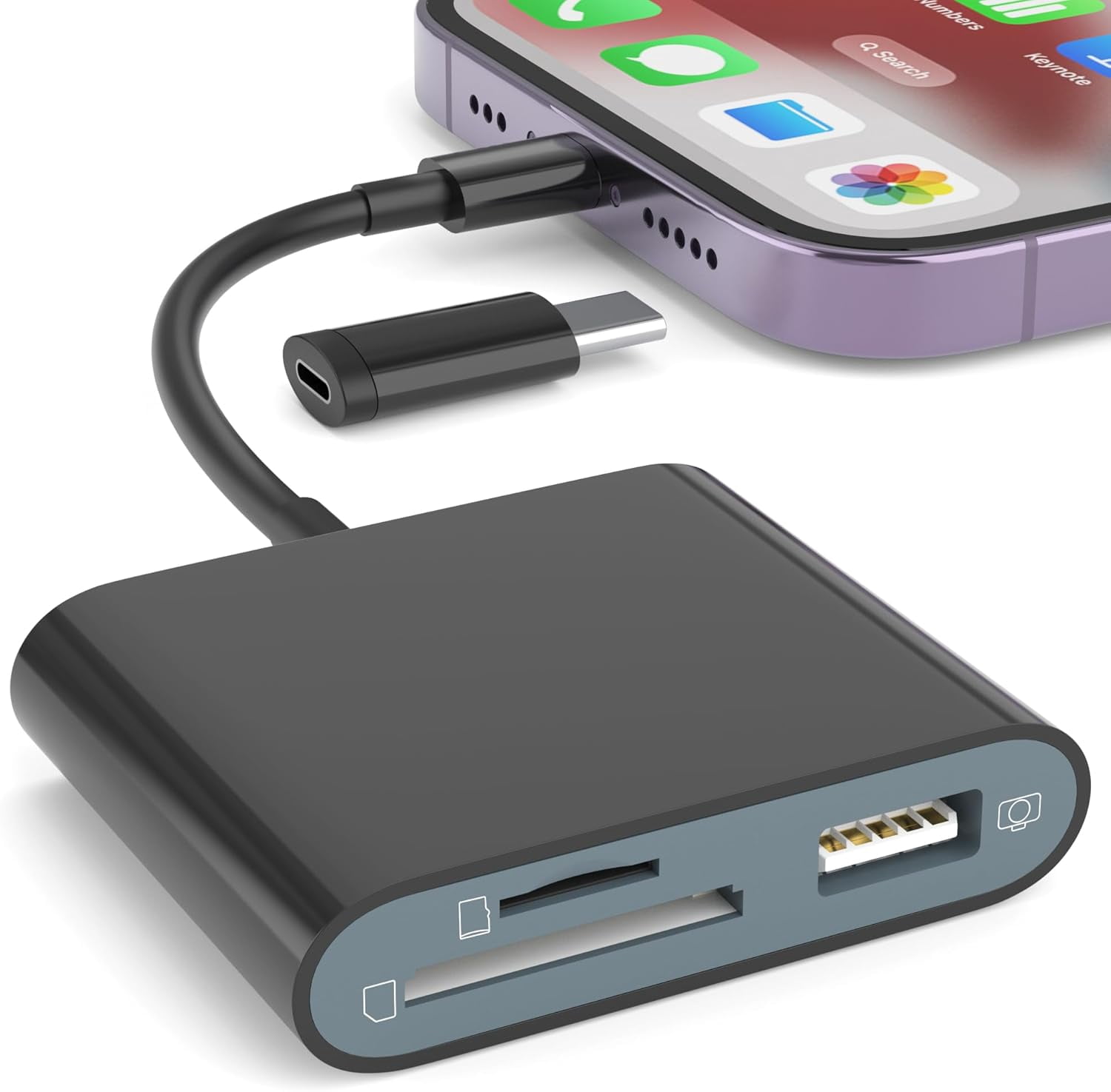 SD Card Reader for iPhone, Memory Card Reader with USB Camera Adapter ...