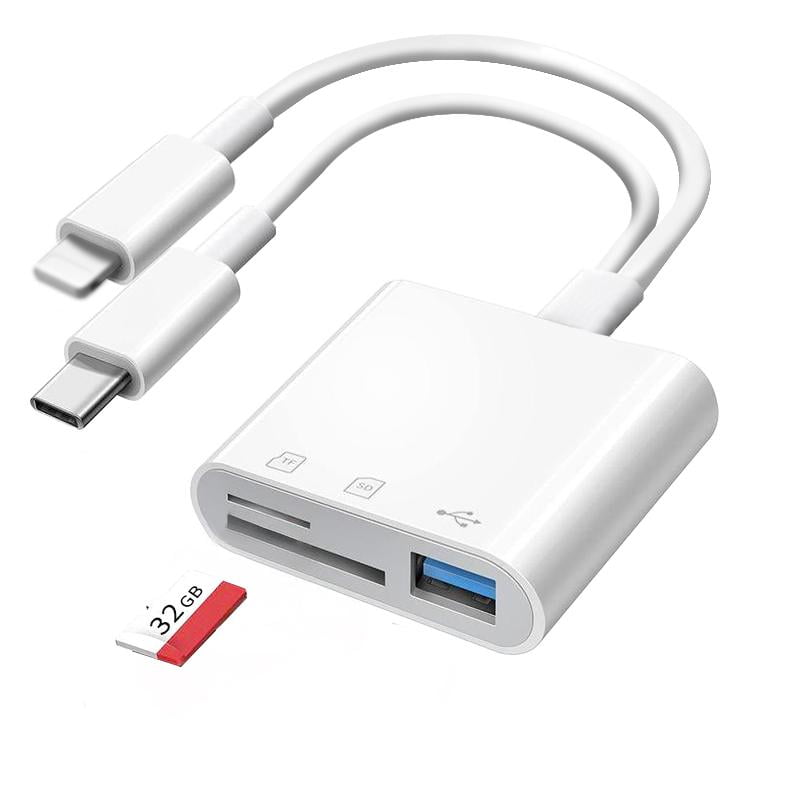 SD Card Reader for iPhone, Memory Card Reader with USB Camera Adapter ...