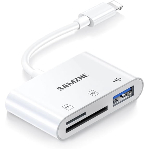 SD Card Reader for iPhone iPad, Built-in Lightning Connector Card ...