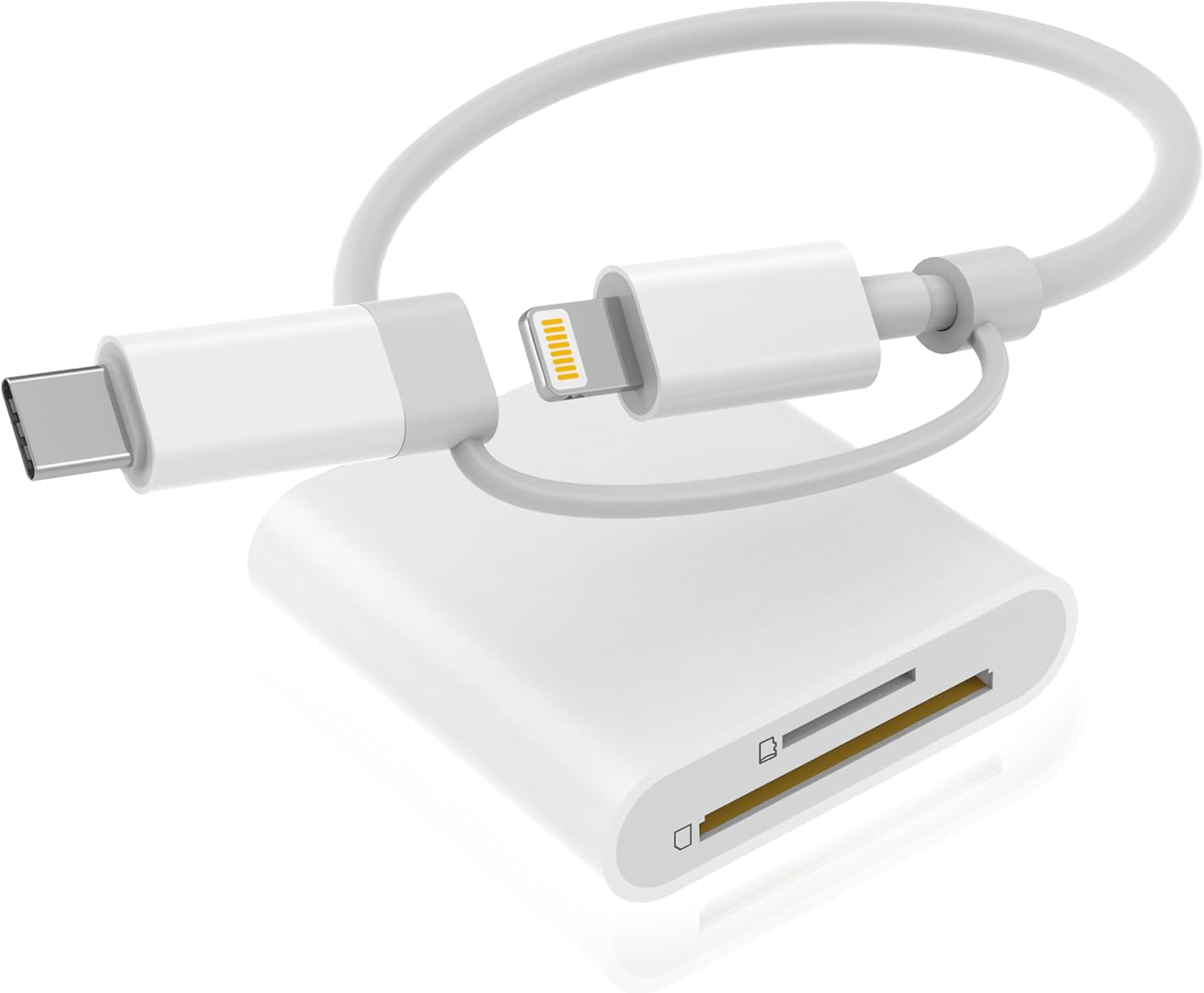 SD Card Reader for iPhone iPad, Dual Connector (Lightning&USB-C) Memory ...