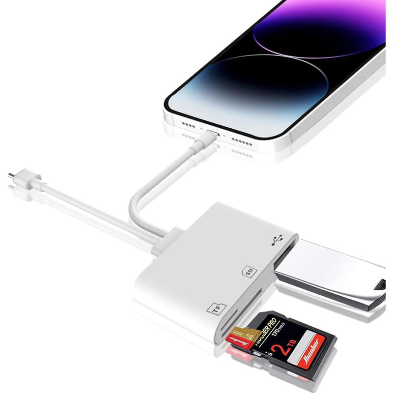 SD Card Reader for iPhone/iPad, Dual Lightning and USB C Connector ...