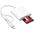 SD Card Reader for iPhone iPad Mac, USB C & Lightning Dual Connector ...