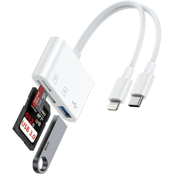 SD Card Reader for iPhone, iPad, Samsung, Memory SD Card Reader USB C ...