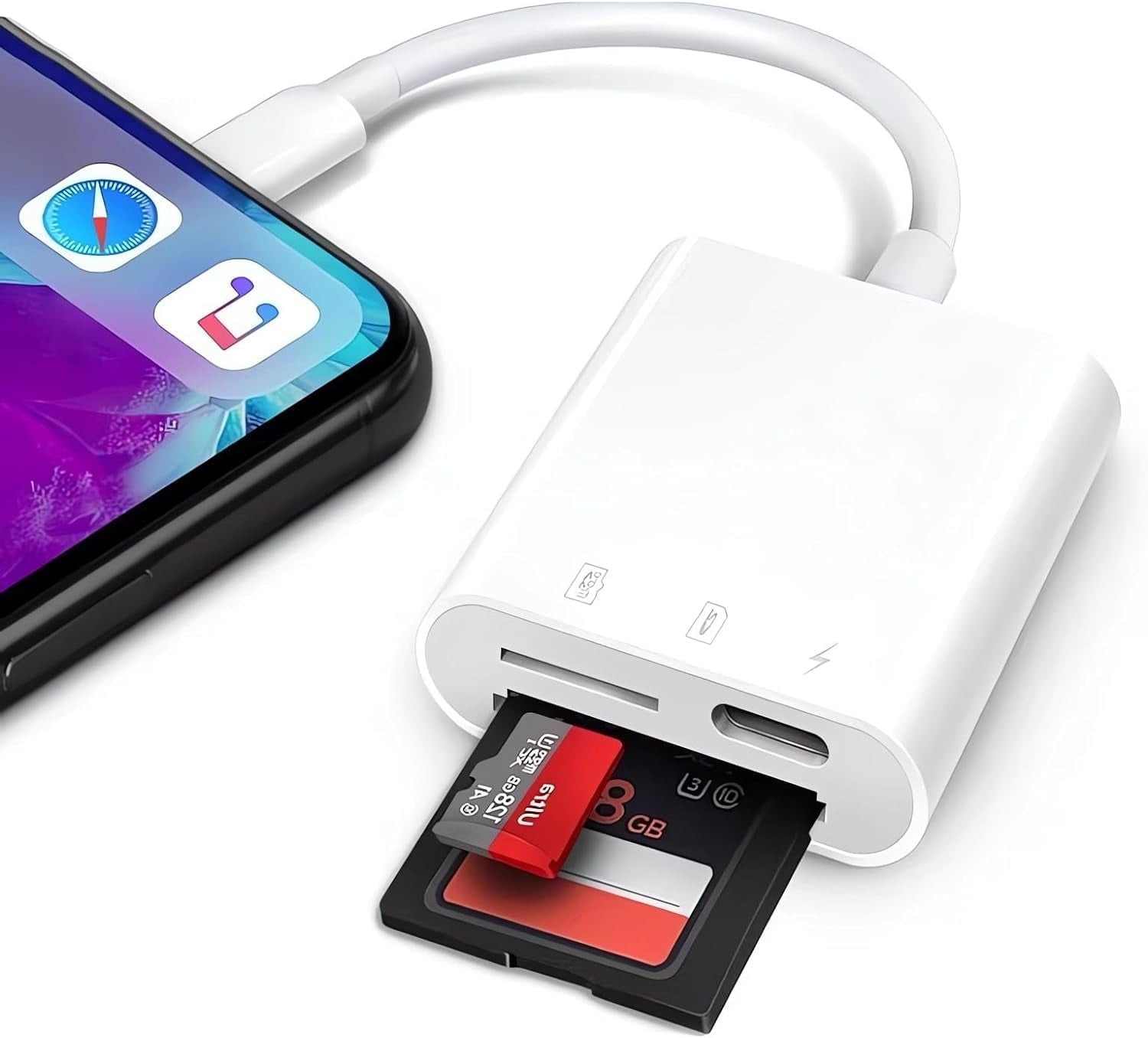 SD Card Reader for iPhone iPad,Trail Game Camera Micro SD Card Reader ...