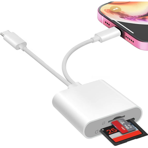 SD Card Reader for iPhone iPad, USB C & Lightning Dual Interface Memory ...