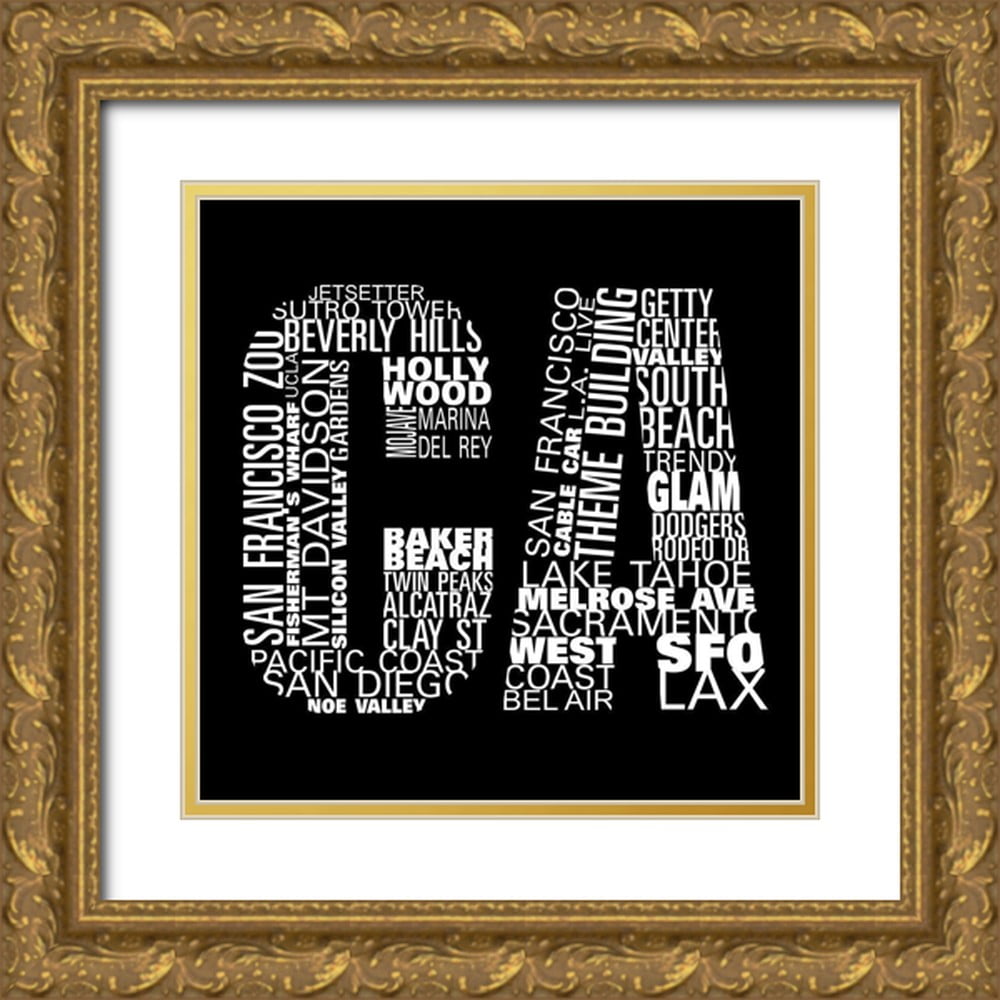 SD Graphics Studio 15x15 Gold Ornate Wood Framed with Double Matting ...