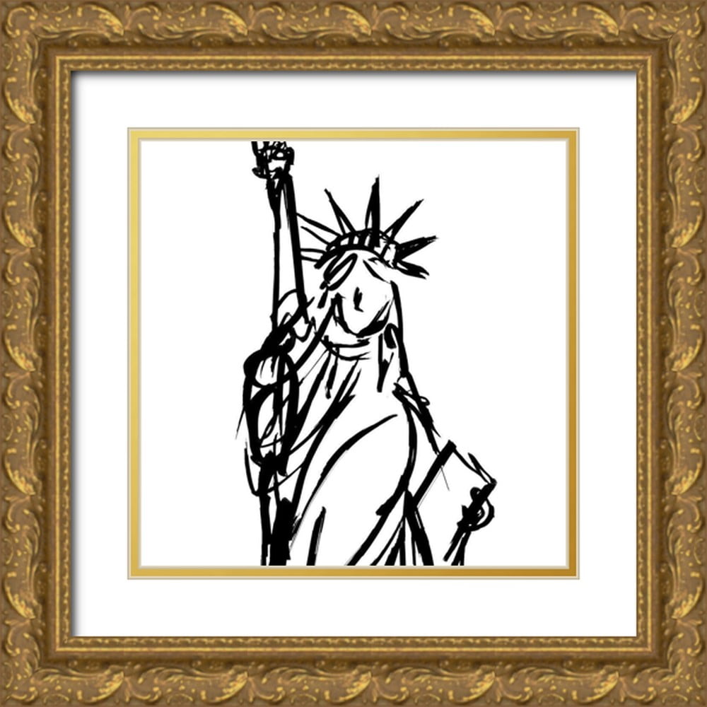 SD Graphics Studio 15x15 Gold Ornate Wood Framed with Double Matting ...