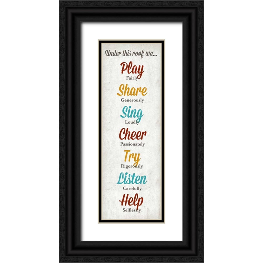 SD Graphics Studio 7x14 Black Ornate Wood Framed with Double Matting ...